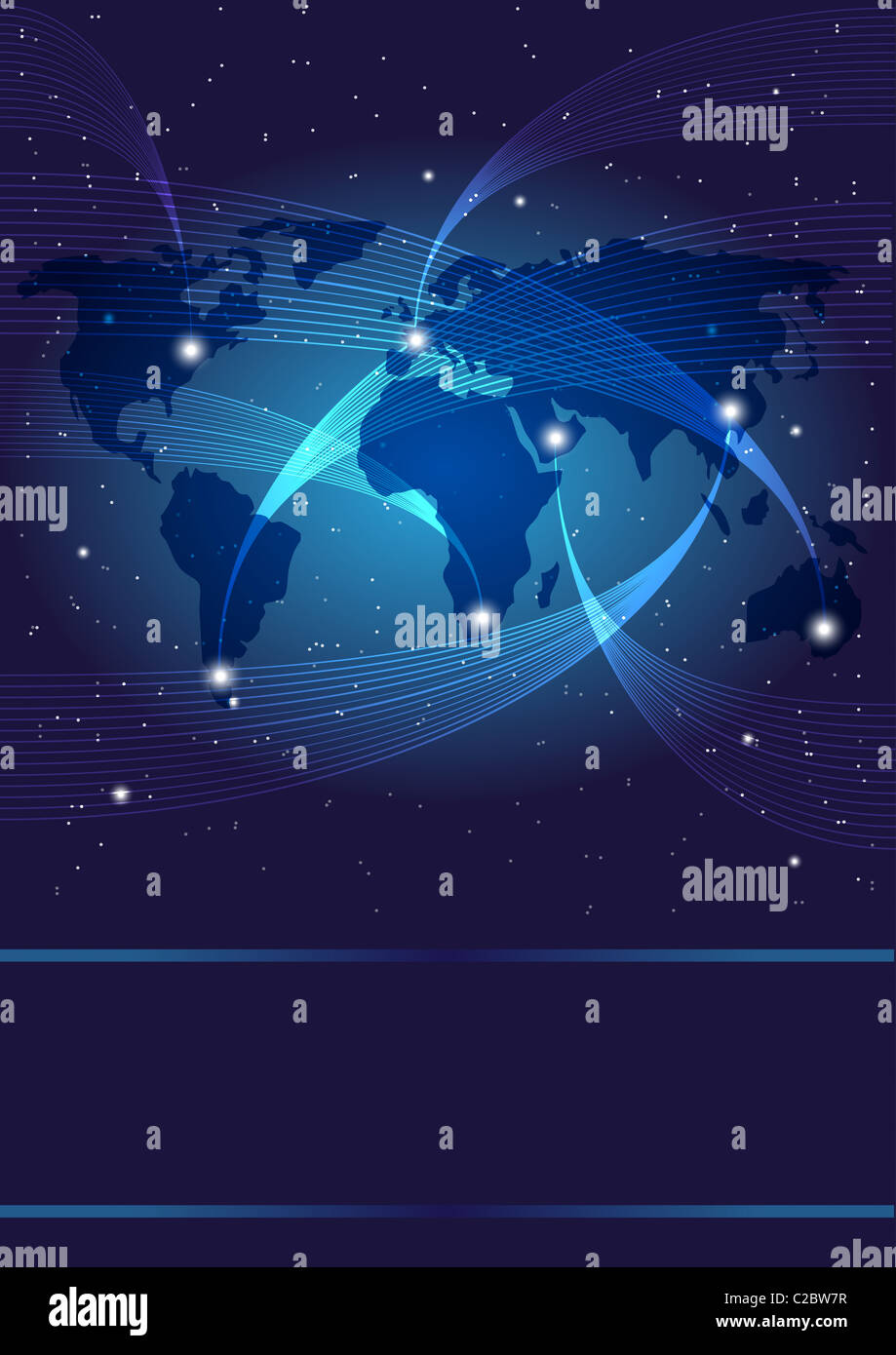 Fiber optic world map hi-res stock photography and images - Alamy