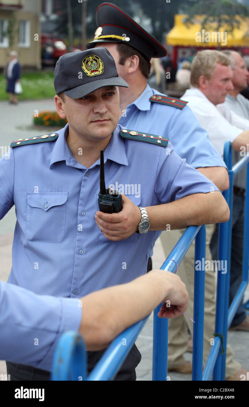 Militiamen at a big event, Hrodna, Belarus Stock Photo - Alamy