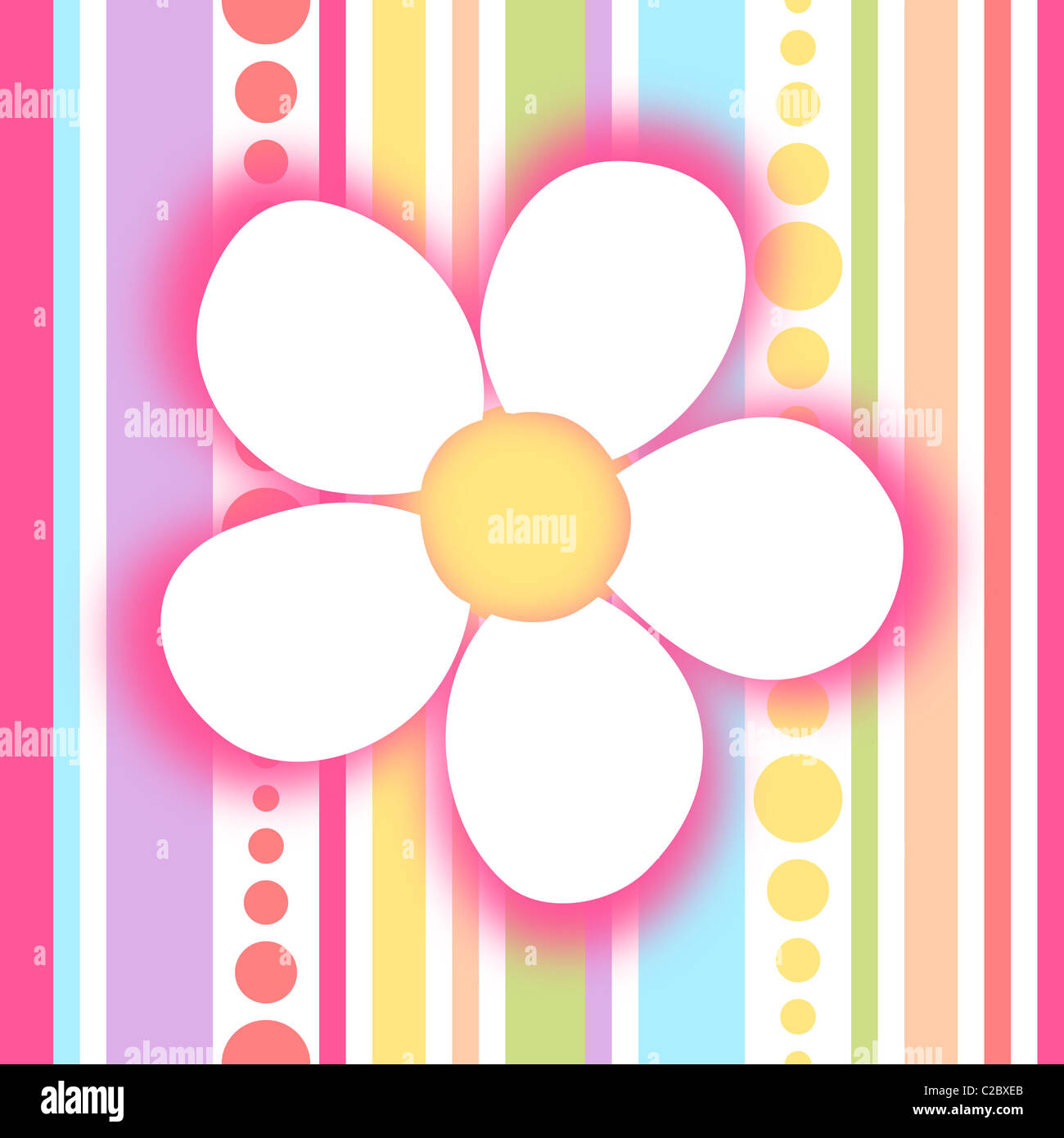 colorful background with flower,dots and stripes Stock Photo - Alamy