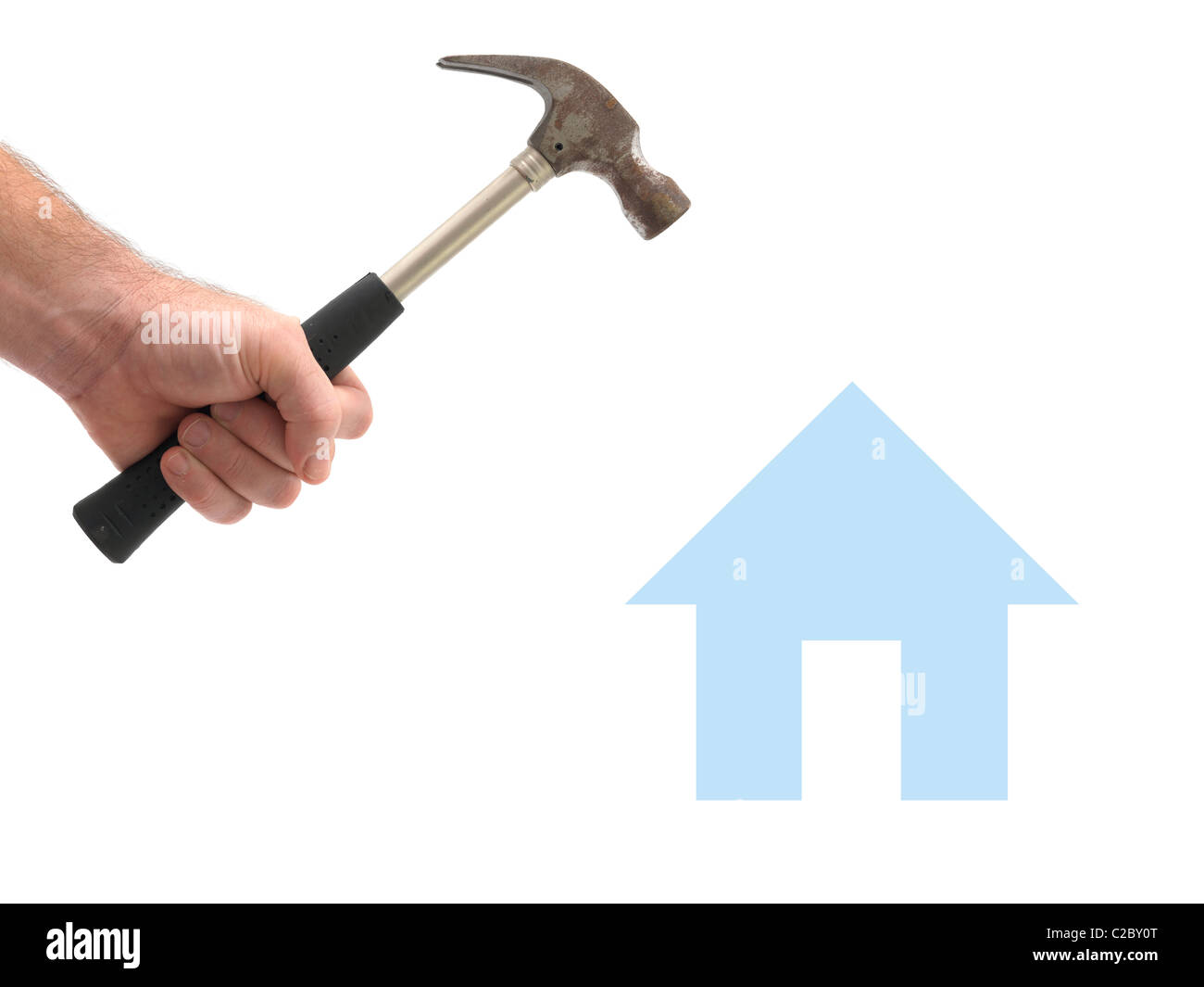 Hammer smashing into a house hi-res stock photography and images - Alamy