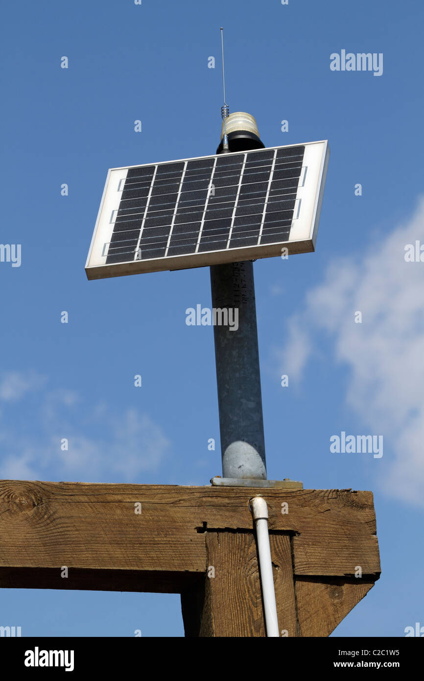 A solar panel that provides electricity to an emergency call phone ...
