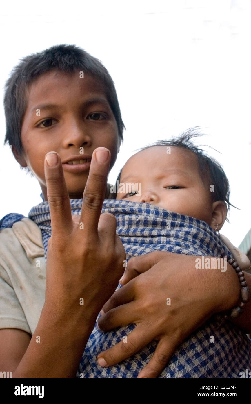 Two hungry street children boys are in need of food on the streets of ...