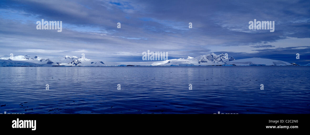 Remote islands covered in snow, ice and glaciers fill the horizon Stock ...