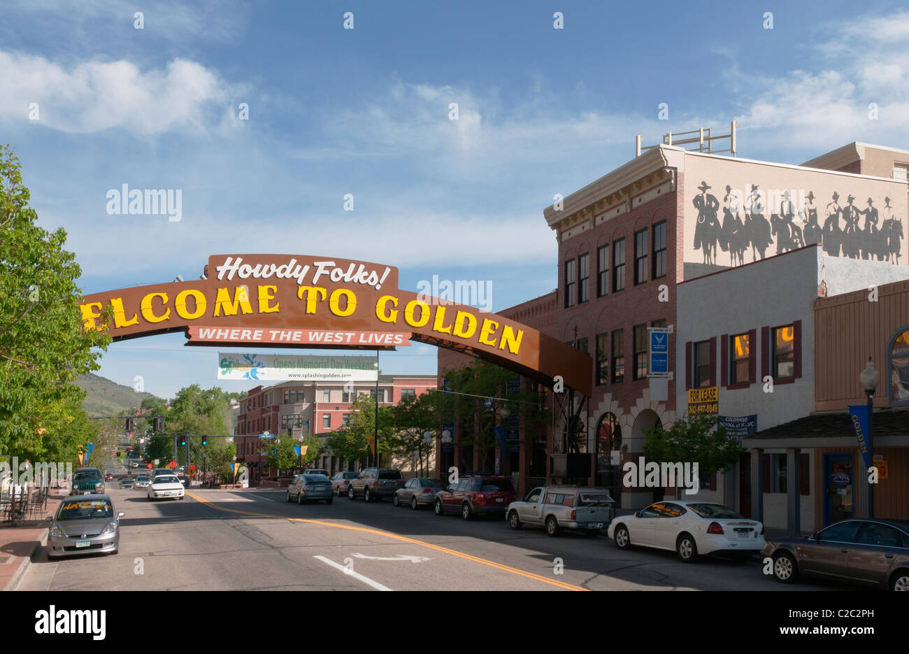 Colorado, Golden, Welcome to Golden sign Stock Photo - Alamy