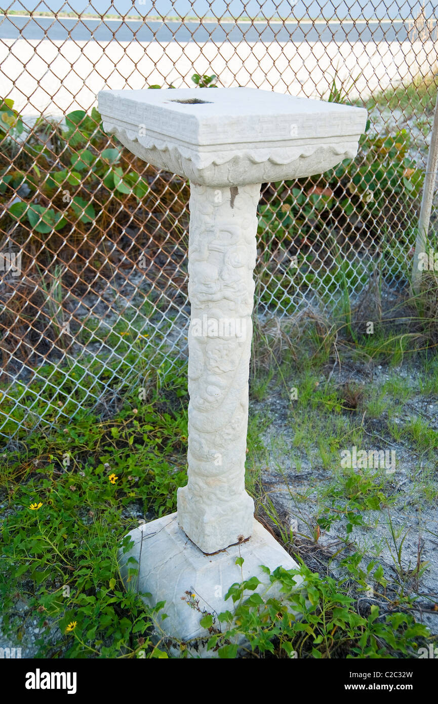 Intricately carved antique fence post. Gasparilla Island FL Stock Photo ...