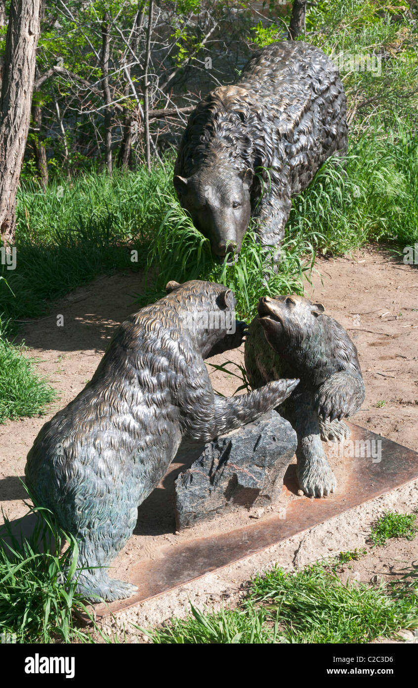 Colorado, Golden, Bear and Two Cubs sculpture beside Clear Creek Trail ...