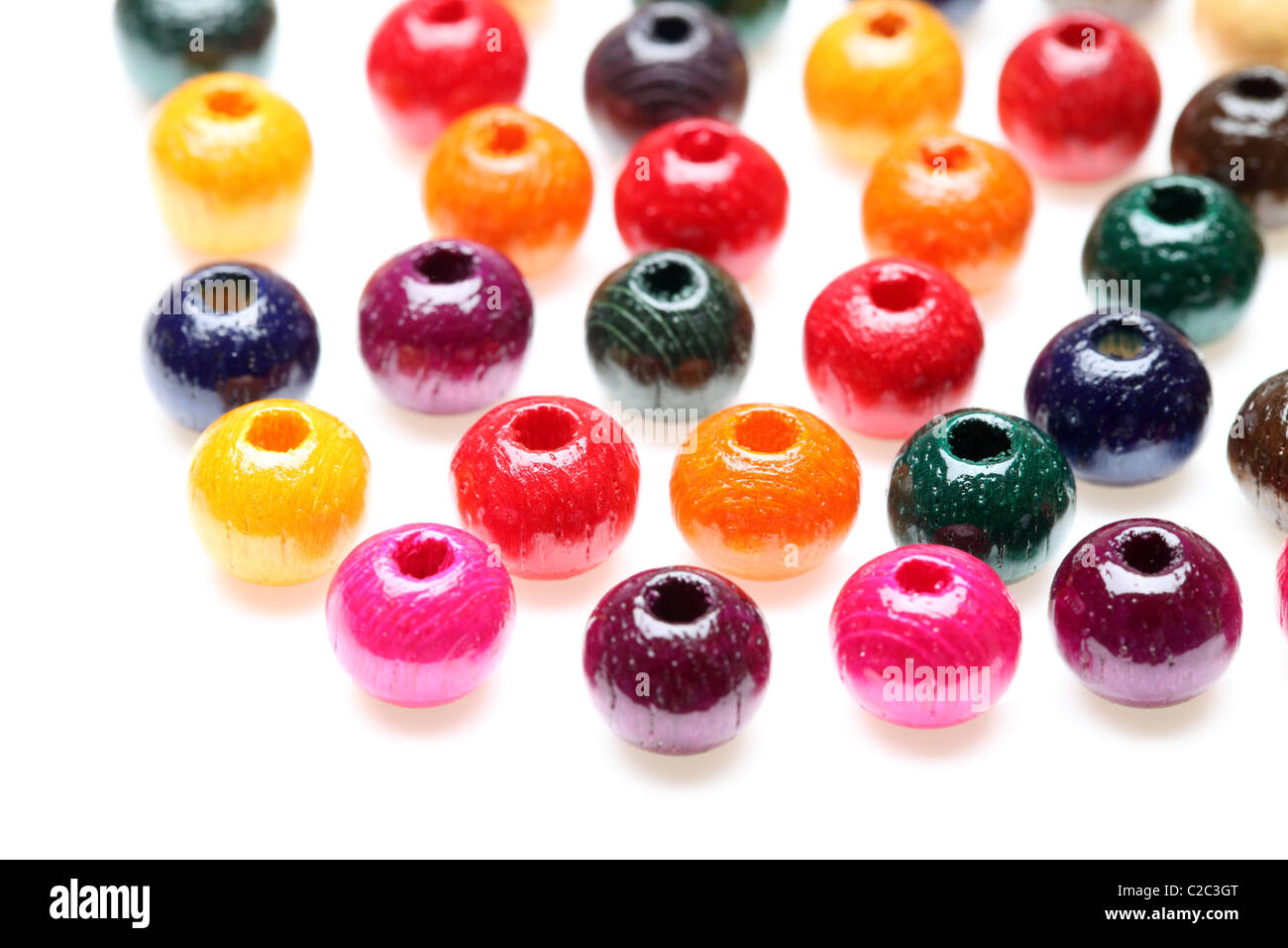Colorful beads isolated on white background Stock Photo - Alamy