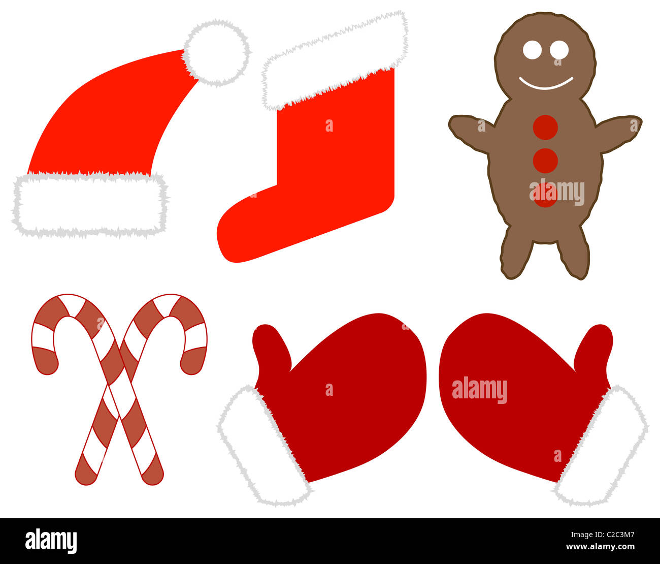 Set of Christmas Elements Stock Photo - Alamy