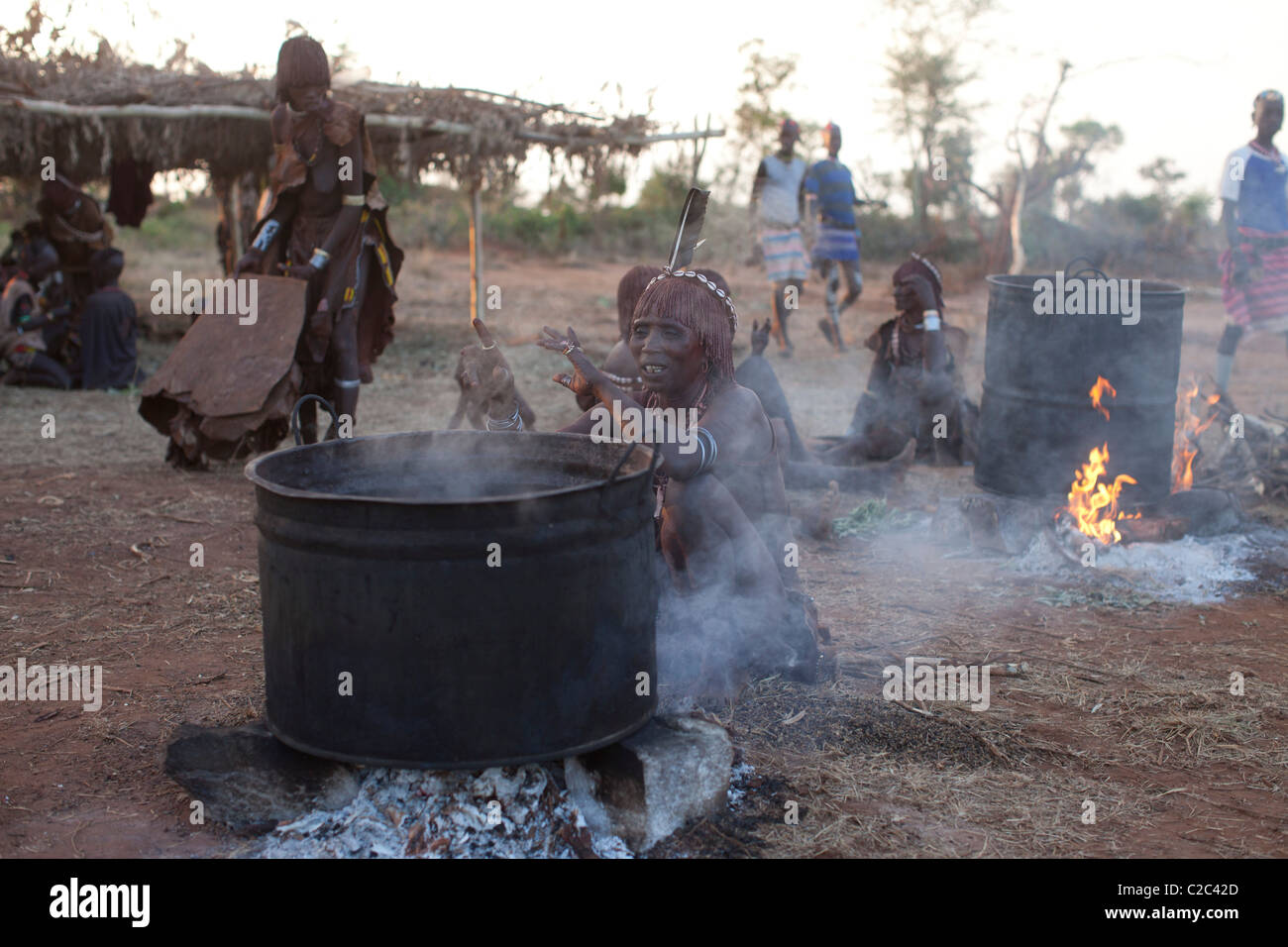The Bull-jumping ceremony, Ethiopia Stock Photo - Alamy