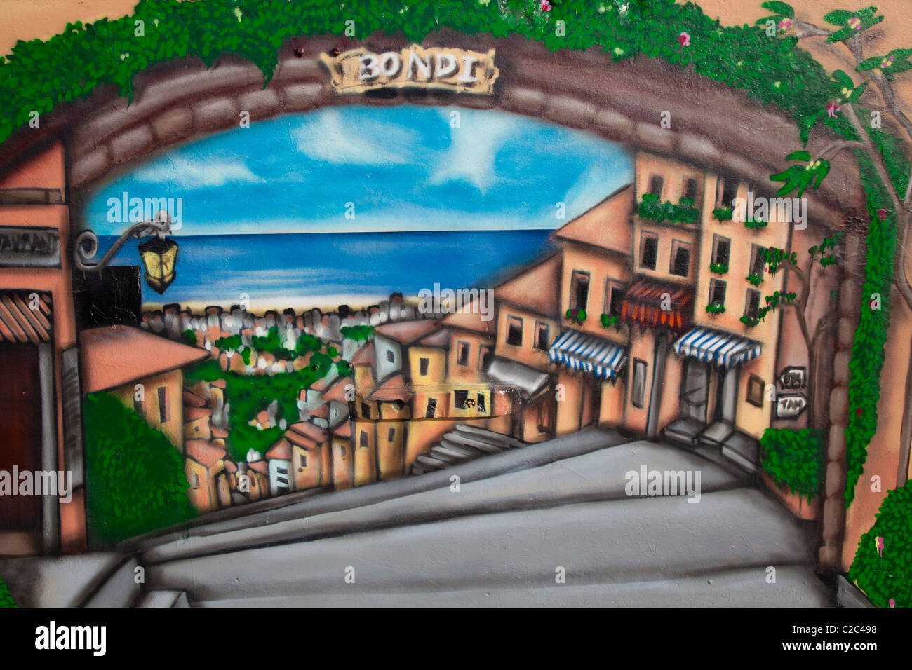Aerosol mural of Bondi, Bondi Beach, Sydney, Australia Stock Photo - Alamy