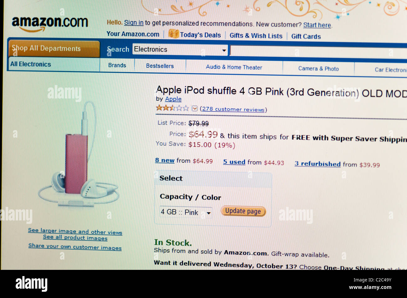 Amazon website screenshot Stock Photo - Alamy