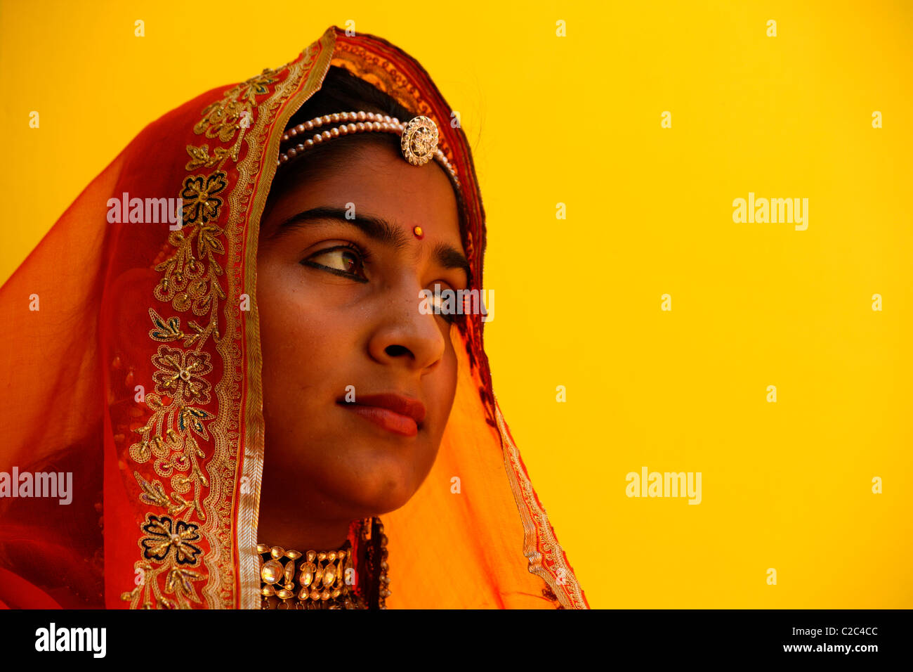 Portrait of Indian girl in traditional dress Stock Photo - Alamy
