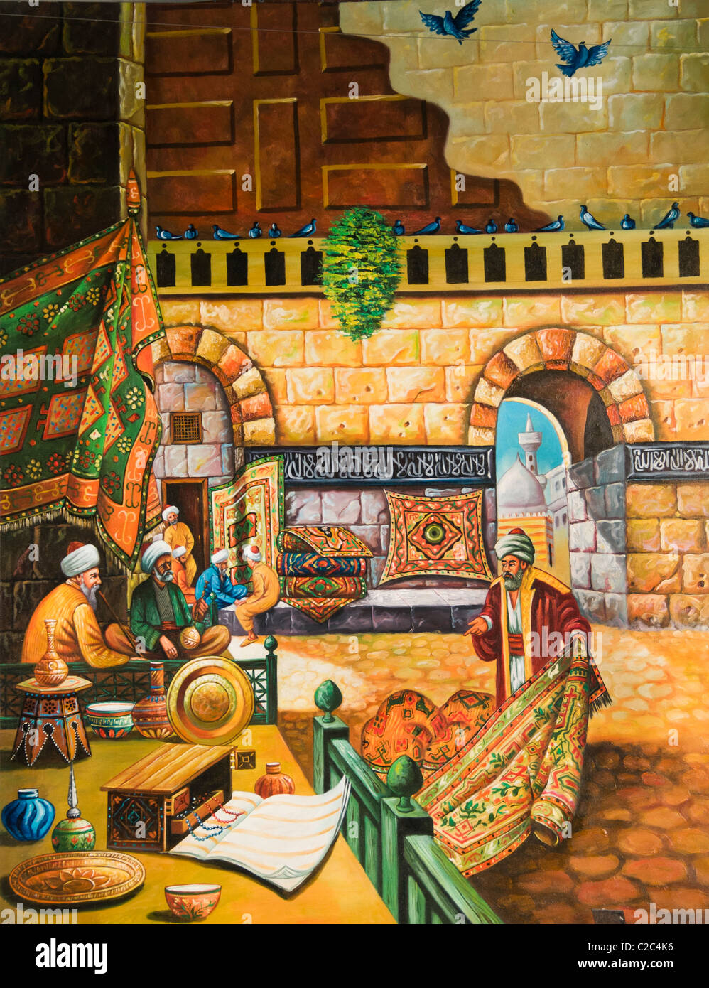 Old Damascus Syria Antique Bazaar Art Shop Souq Flea Market Stock Photo ...