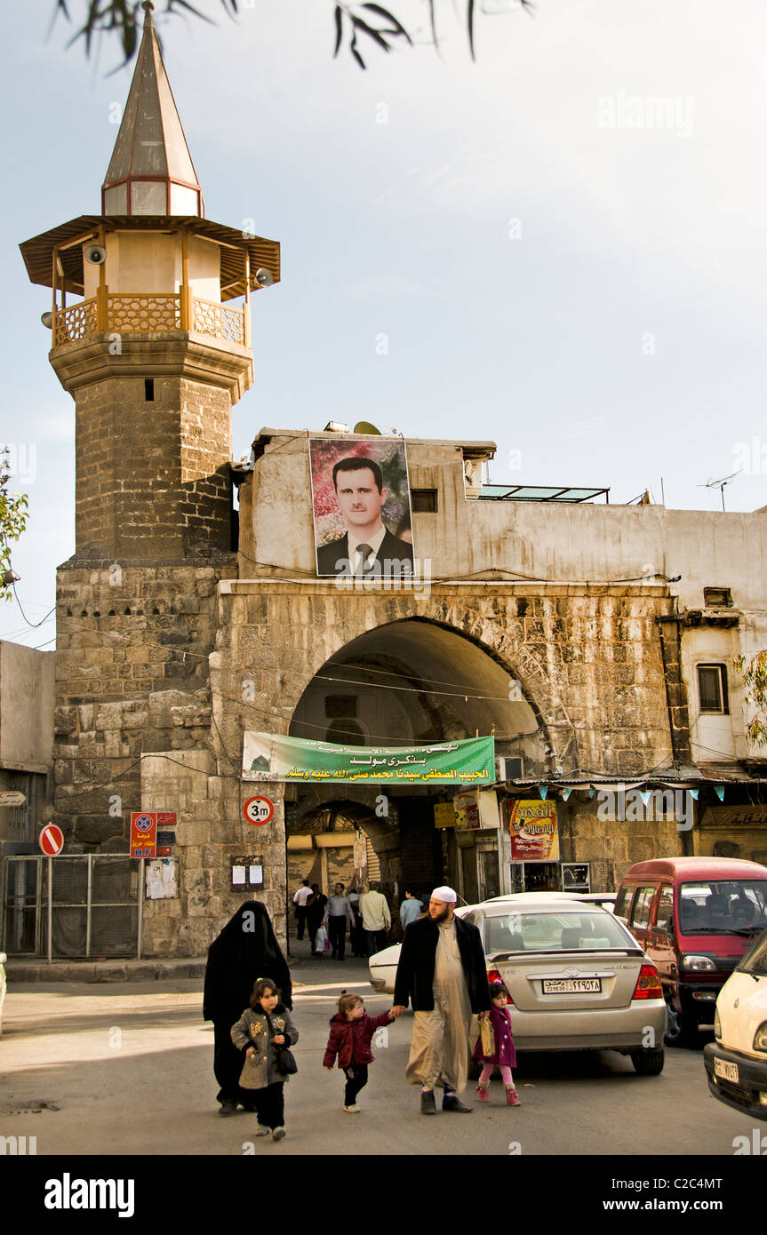 Old Gate to the souq bazaar market Damascus Syria Stock Photo - Alamy