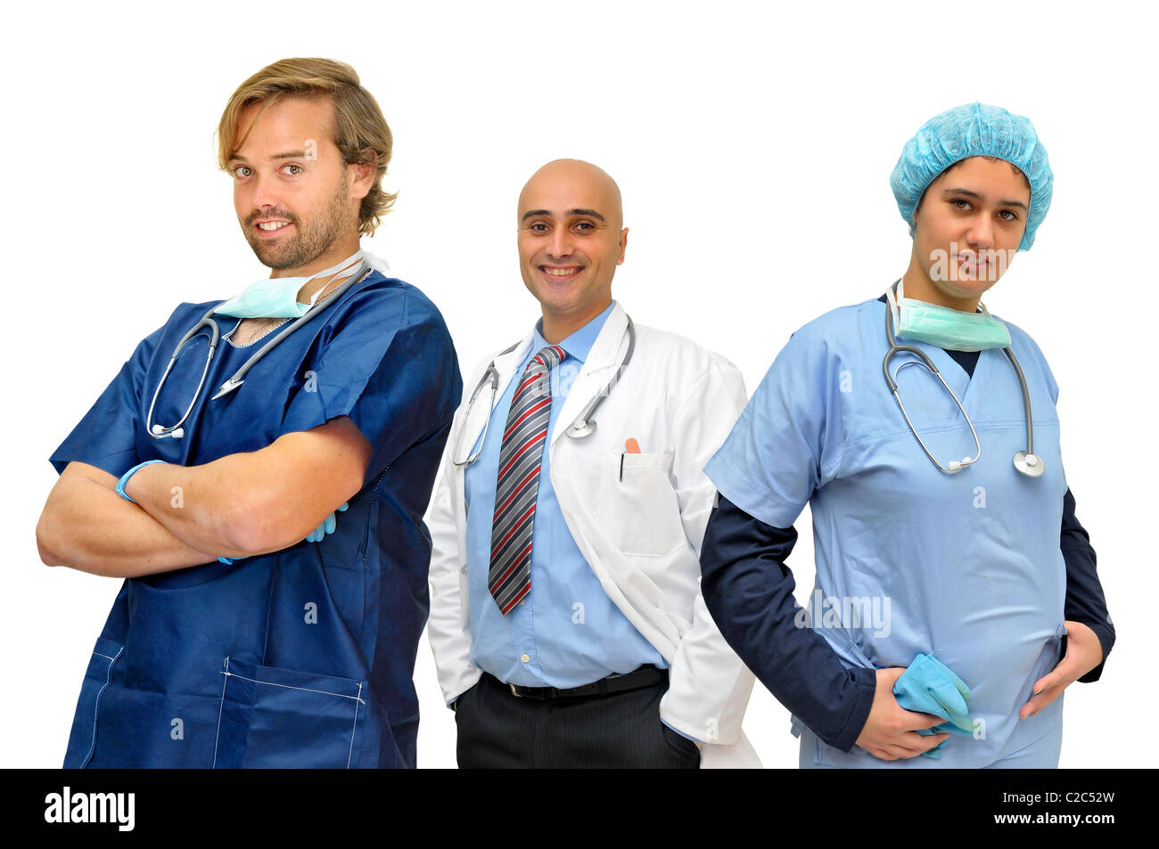 Doctors team isolated in white Stock Photo - Alamy