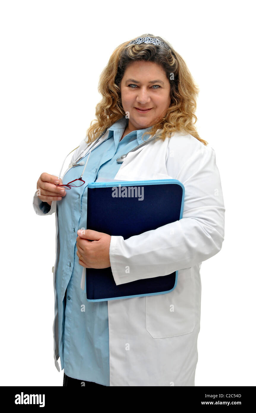 Female doctor isolated in white Stock Photo - Alamy