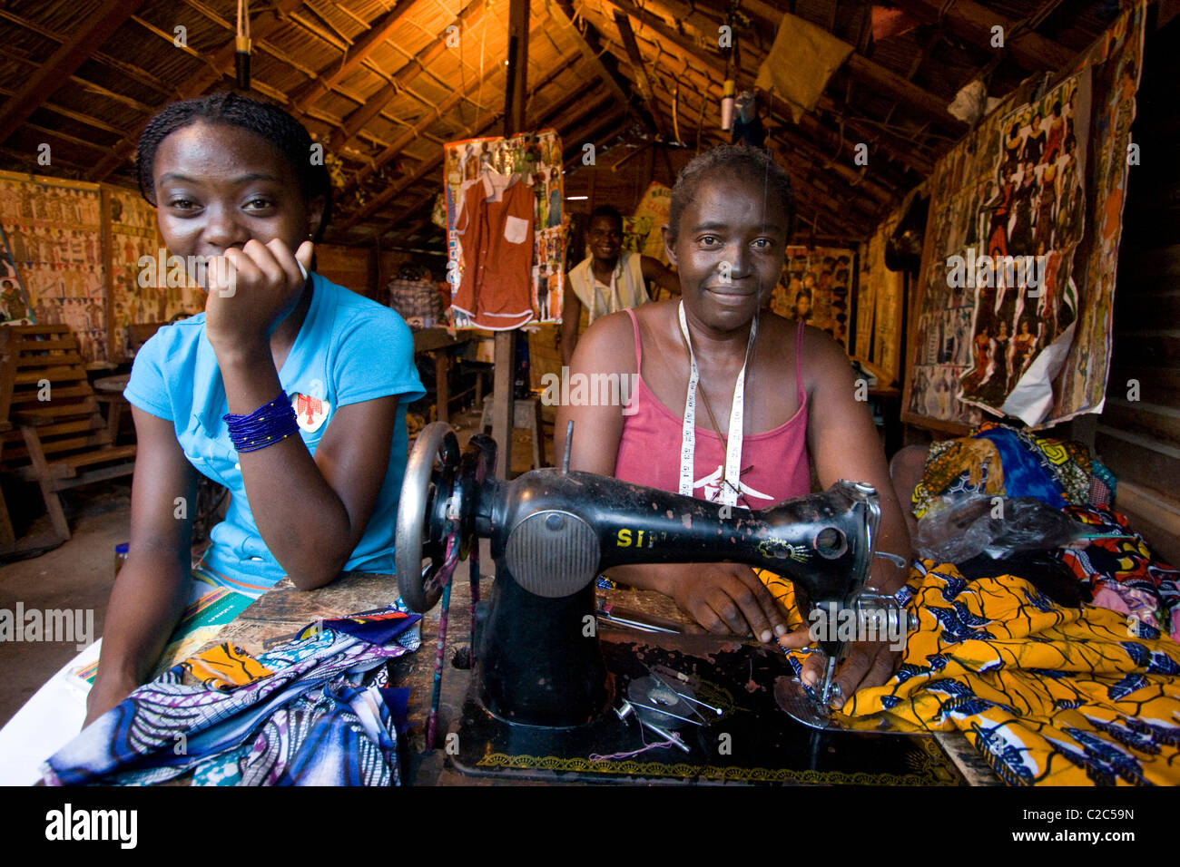 Dressmaker ,Betou ,Ubangi River ,Republic of Congo Stock Photo - Alamy