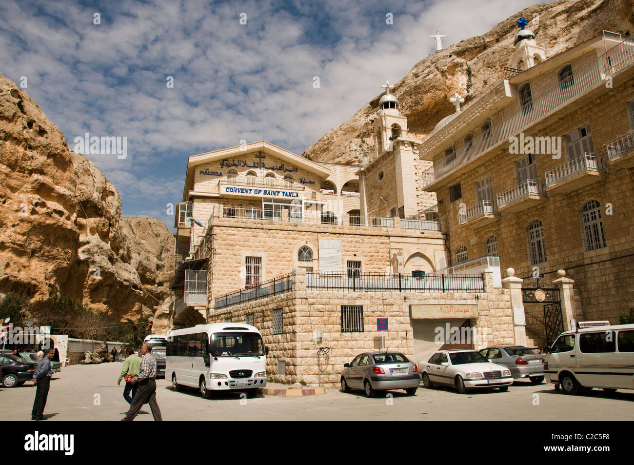 Maloula Maalula village town with the Christian monastery Mar Sarkis St ...