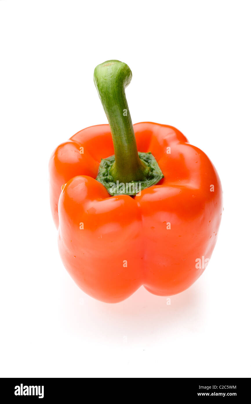 Fresh Orange Paprika on white background Stock Photo - Alamy