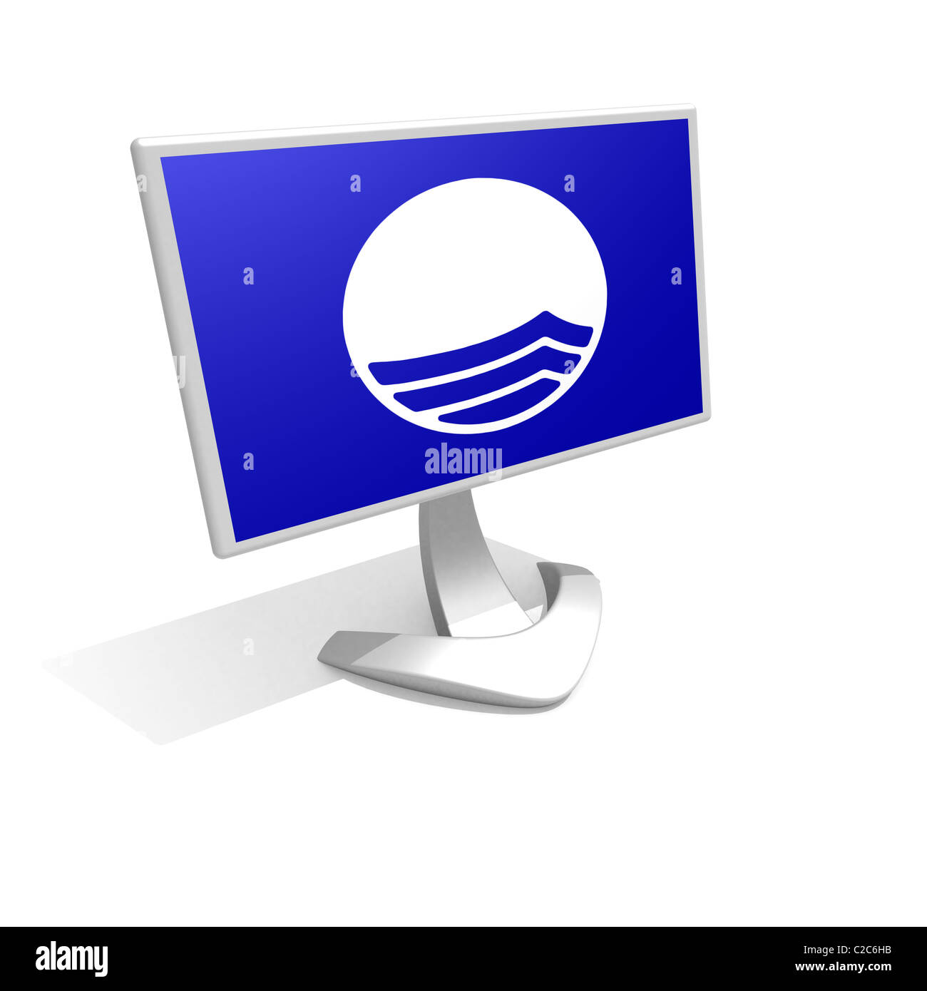 Blue flag logo icon flag Stock Photo - Alamy
