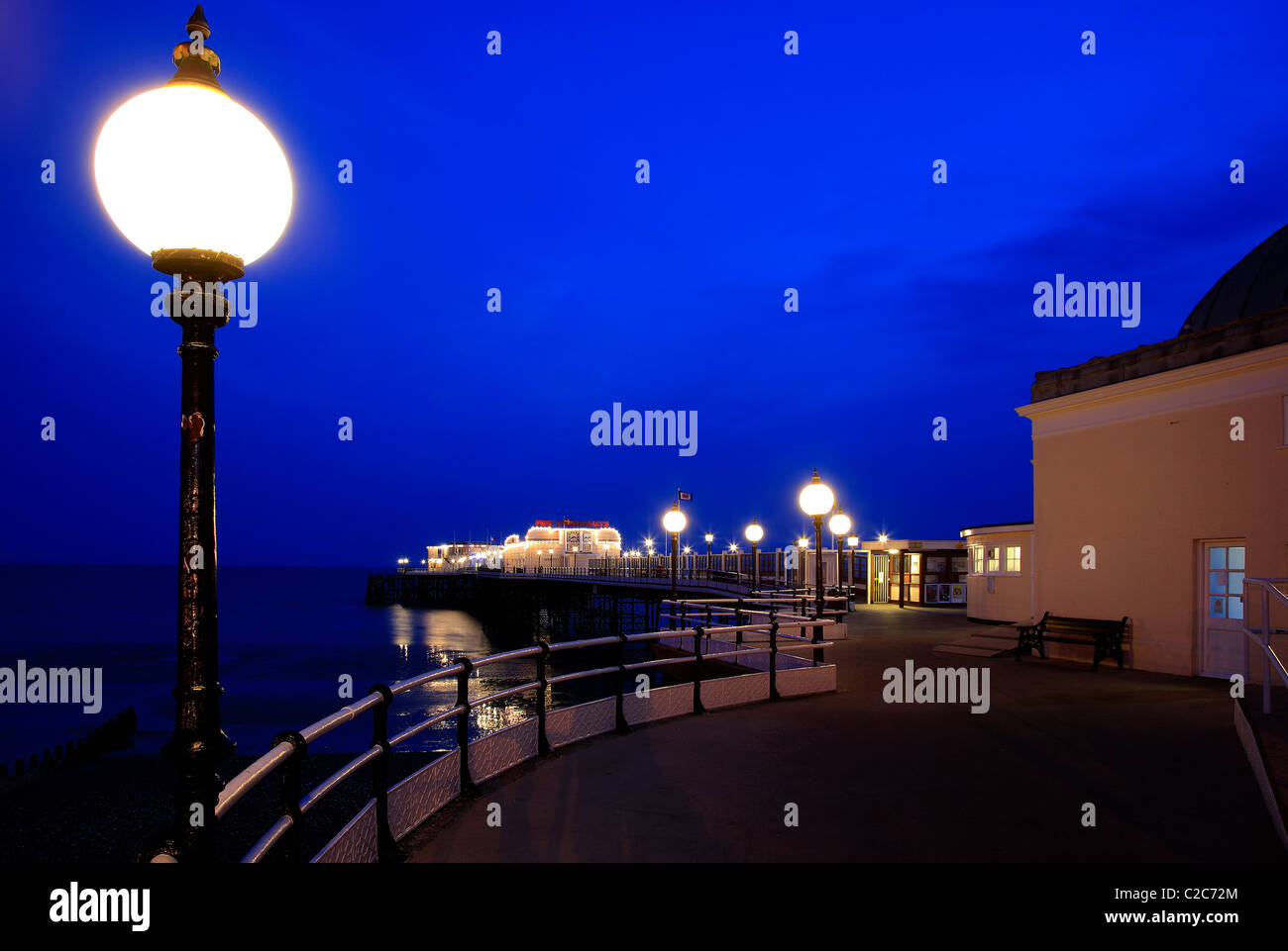 Worthing Victorian Pavilion Pier at Night Sussex England Stock Photo ...