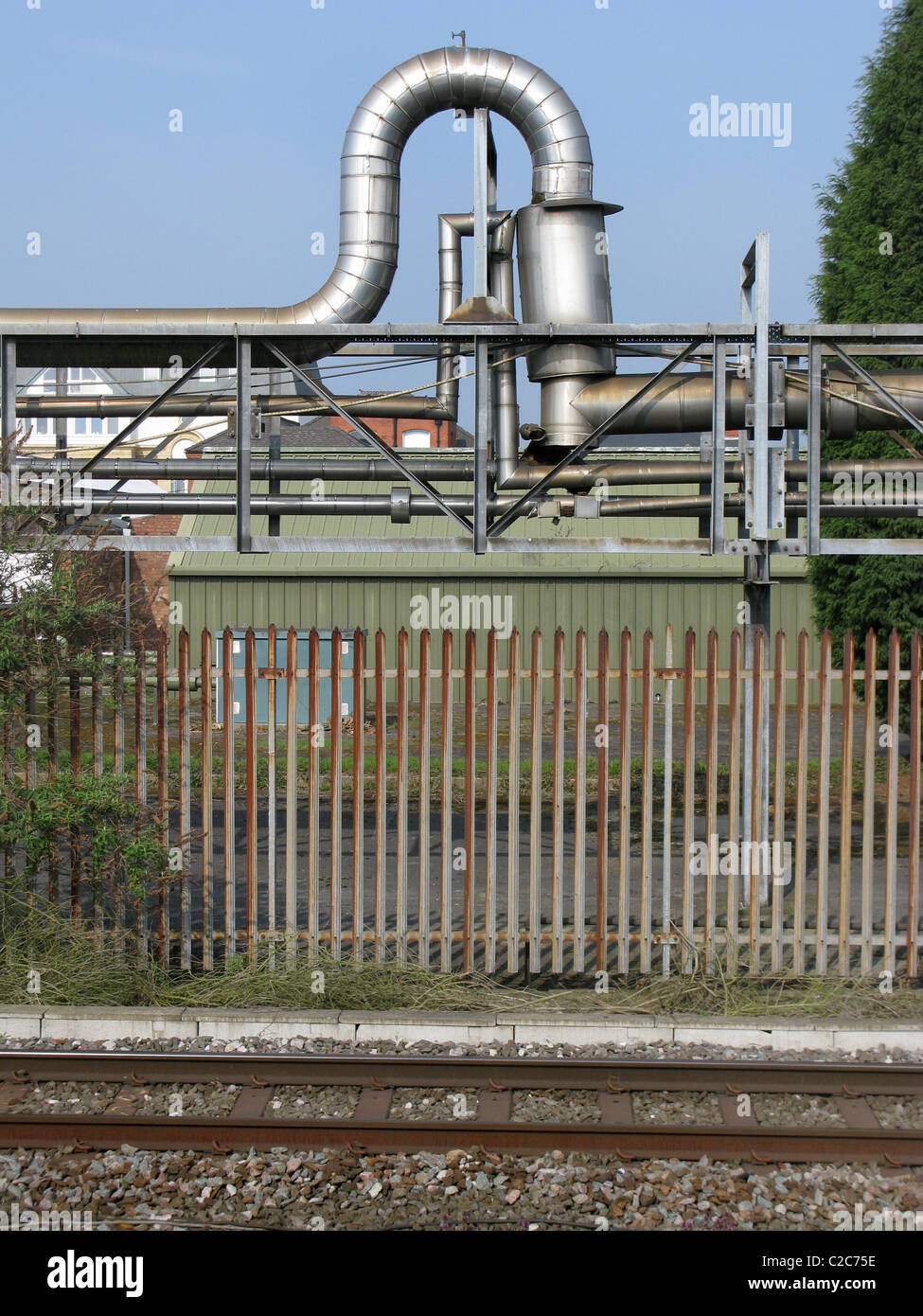 U bend in industrial pipework Stock Photo - Alamy