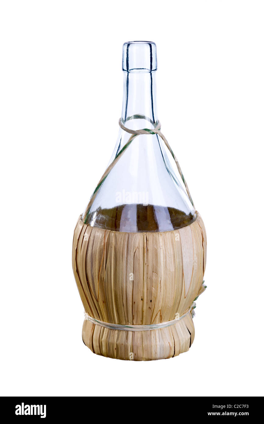 Straw covered wine bottle store