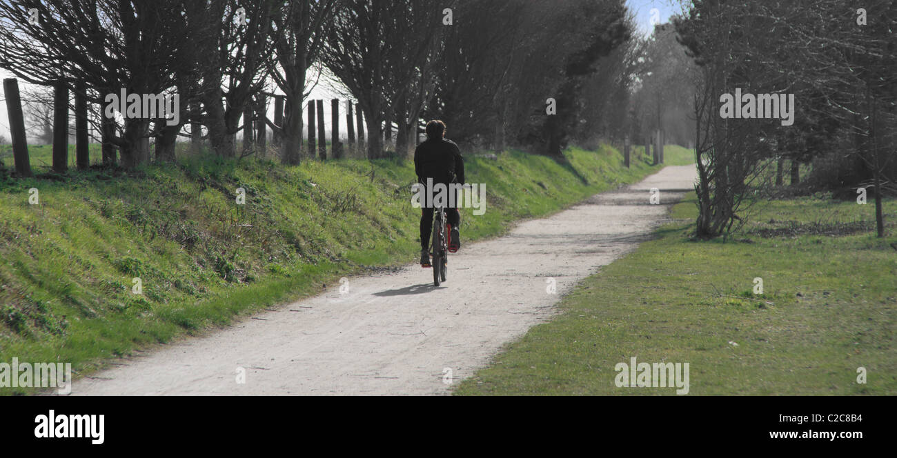 greenway cycle path warwickshire Stock Photo - Alamy