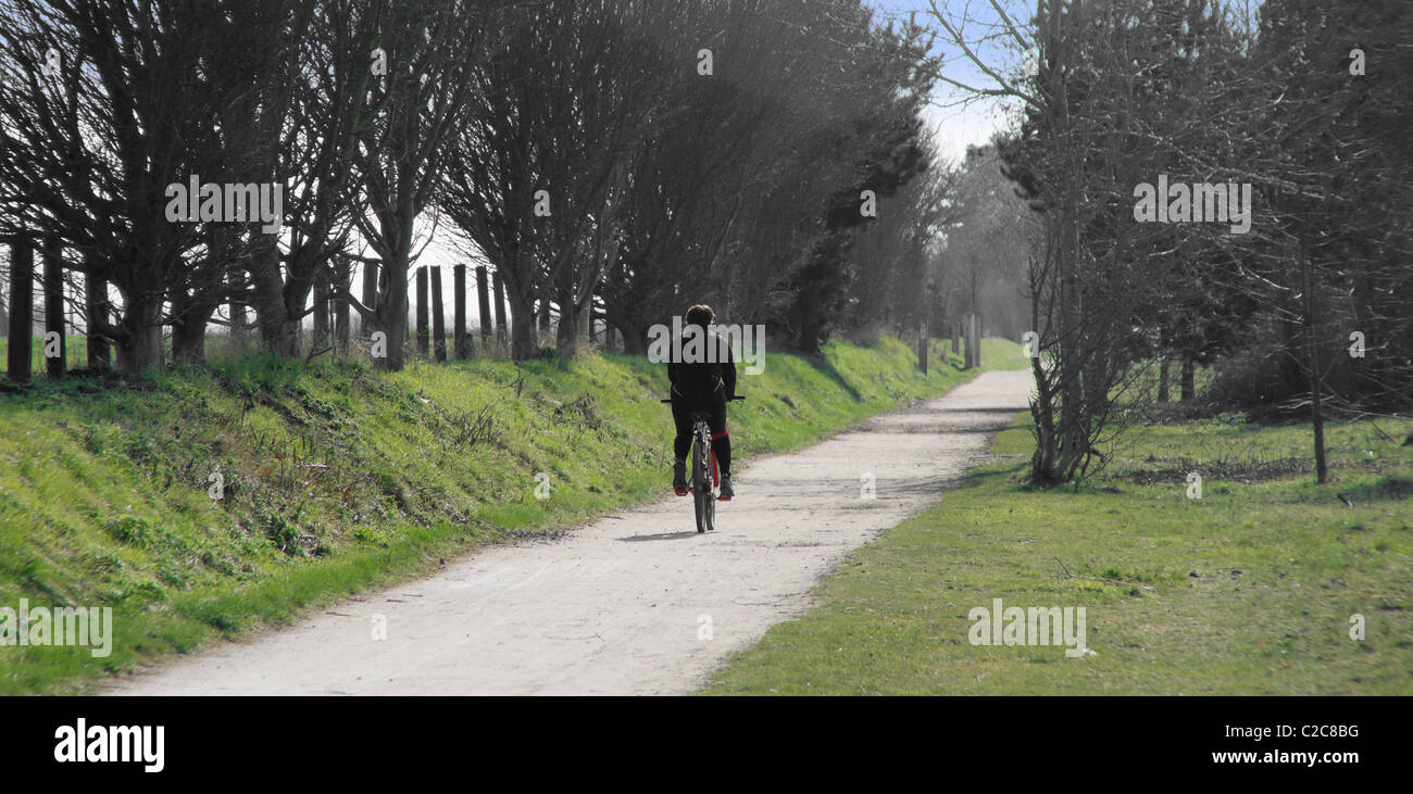 greenway cycle path warwickshire Stock Photo - Alamy