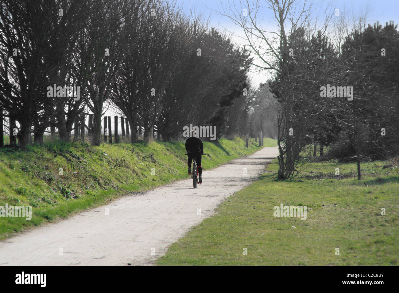 greenway cycle path warwickshire Stock Photo - Alamy