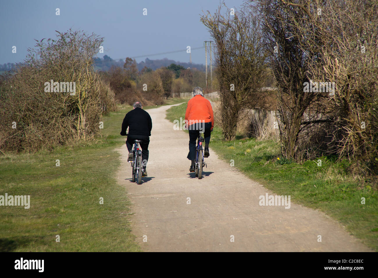 greenway cycle path warwickshire Stock Photo - Alamy