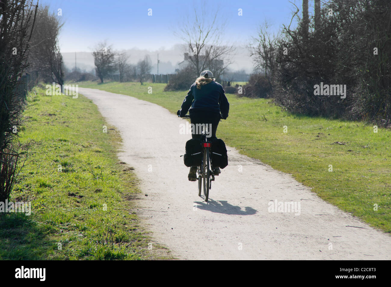 greenway cycle path warwickshire Stock Photo - Alamy