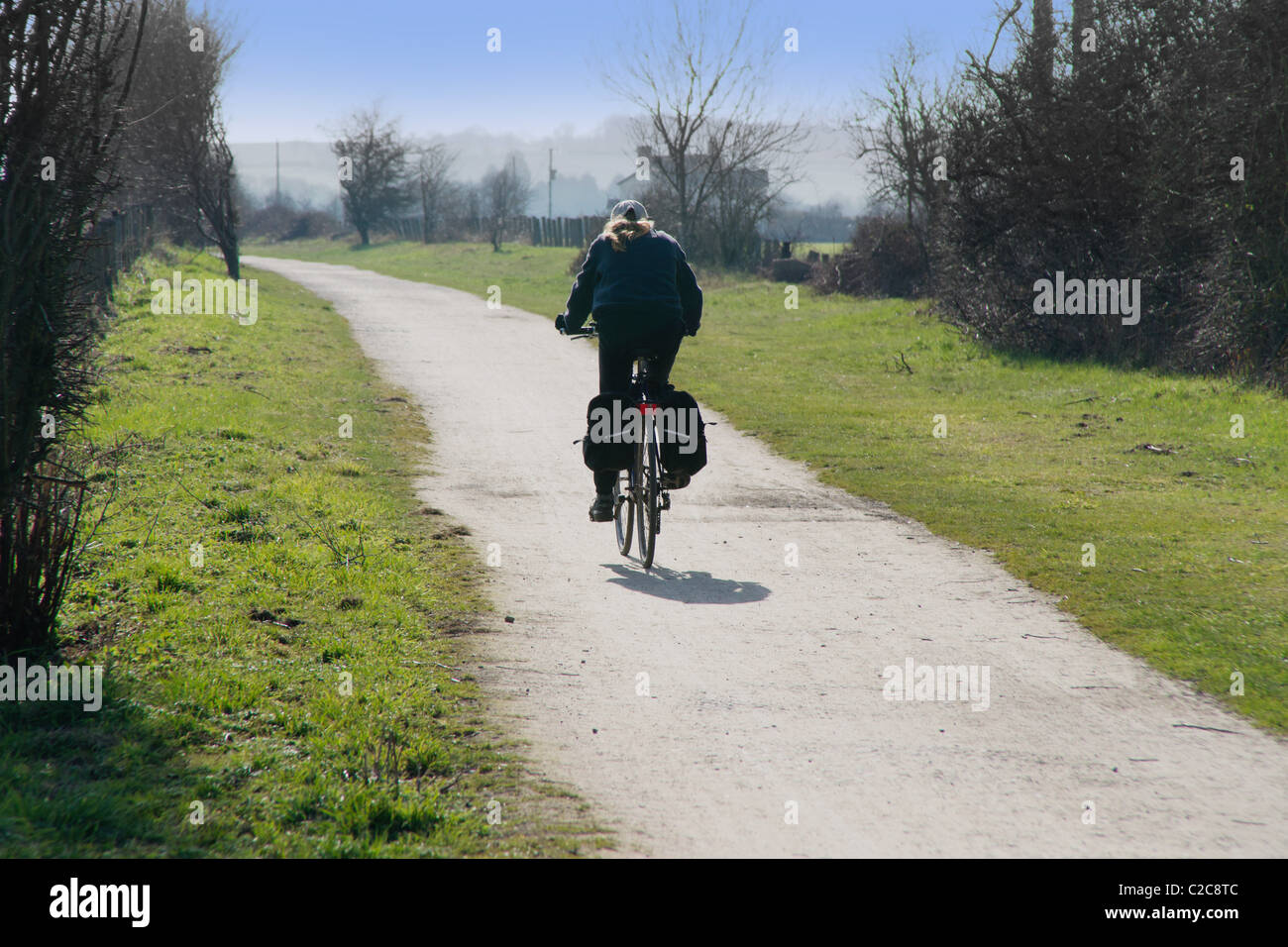 greenway cycle path warwickshire Stock Photo - Alamy