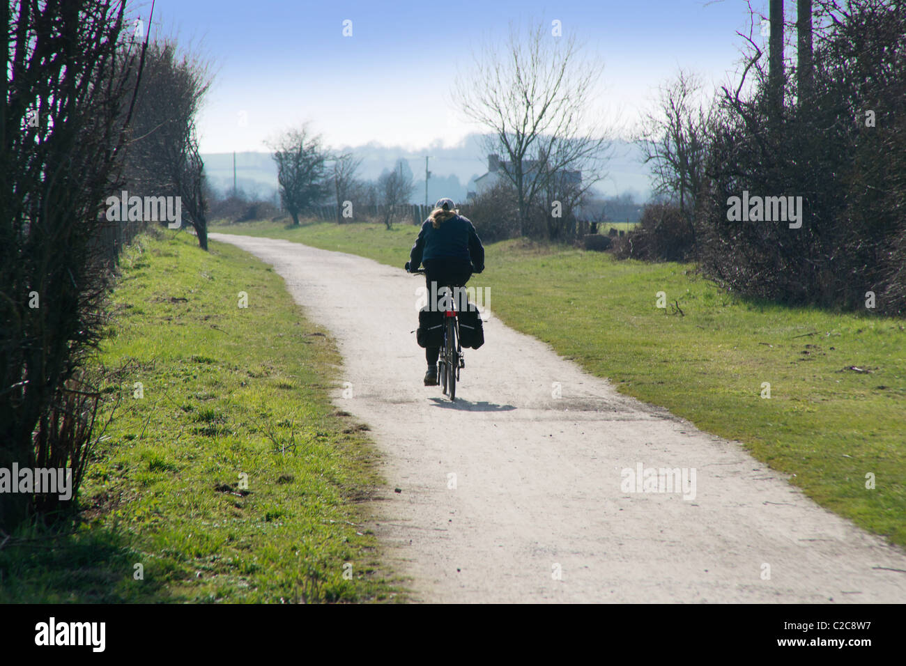 greenway cycle path warwickshire Stock Photo - Alamy