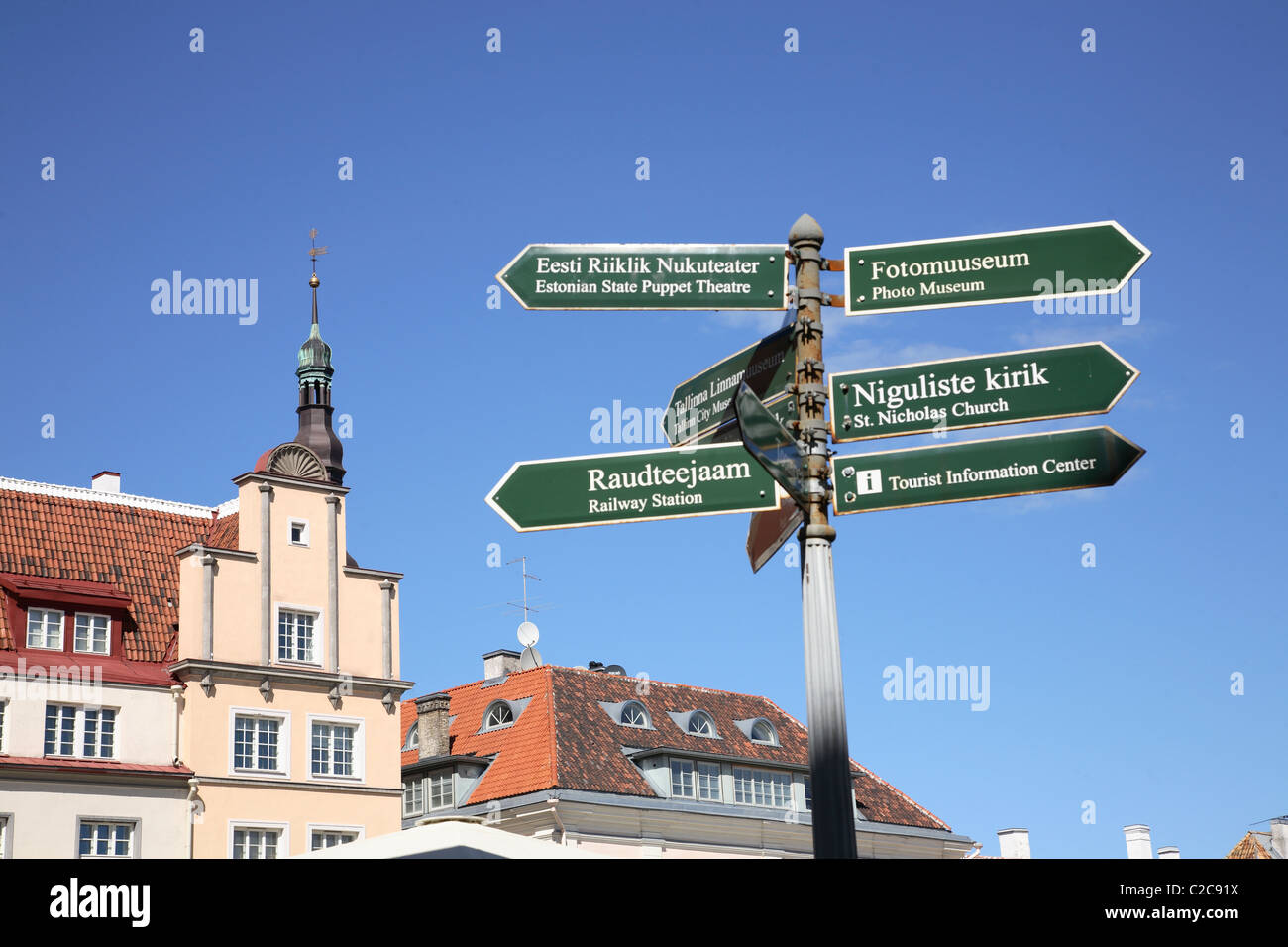 Tallinn tourist sign hi-res stock photography and images - Alamy