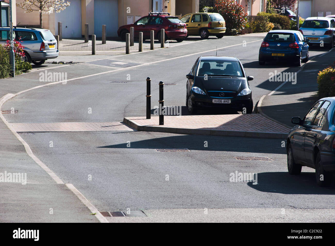 Traffic calming chicane hi-res stock photography and images - Alamy