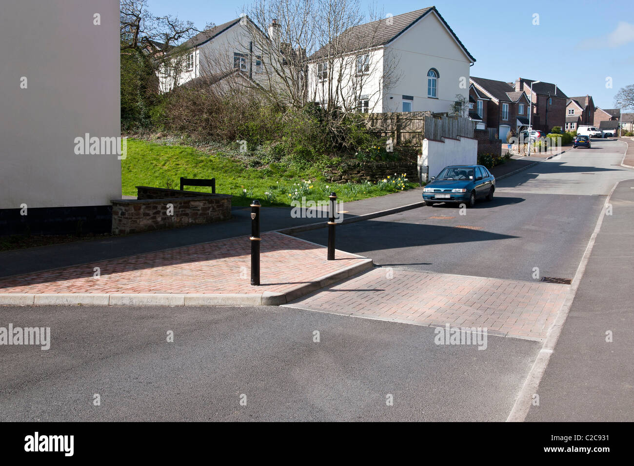 Traffic calming chicane hi-res stock photography and images - Alamy