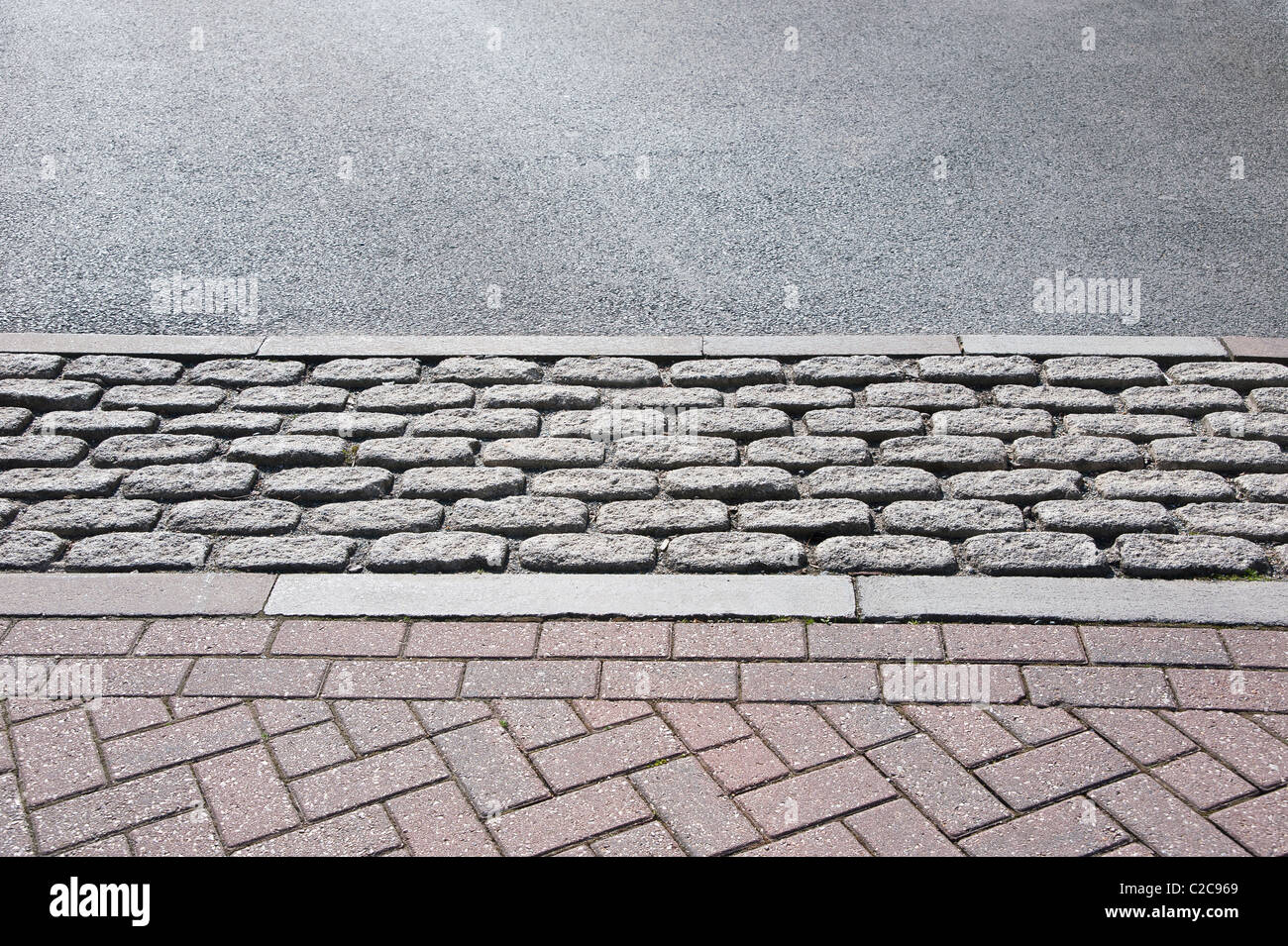 Simple traffic calming measure installed on a residential street, a ...