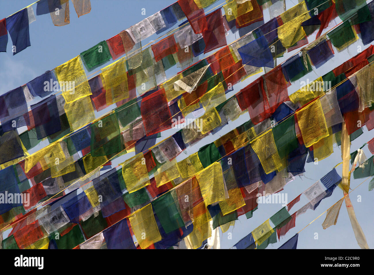 Mantra flags in Boudhanath stupa, Kathmandu, Nepal Stock Photo - Alamy