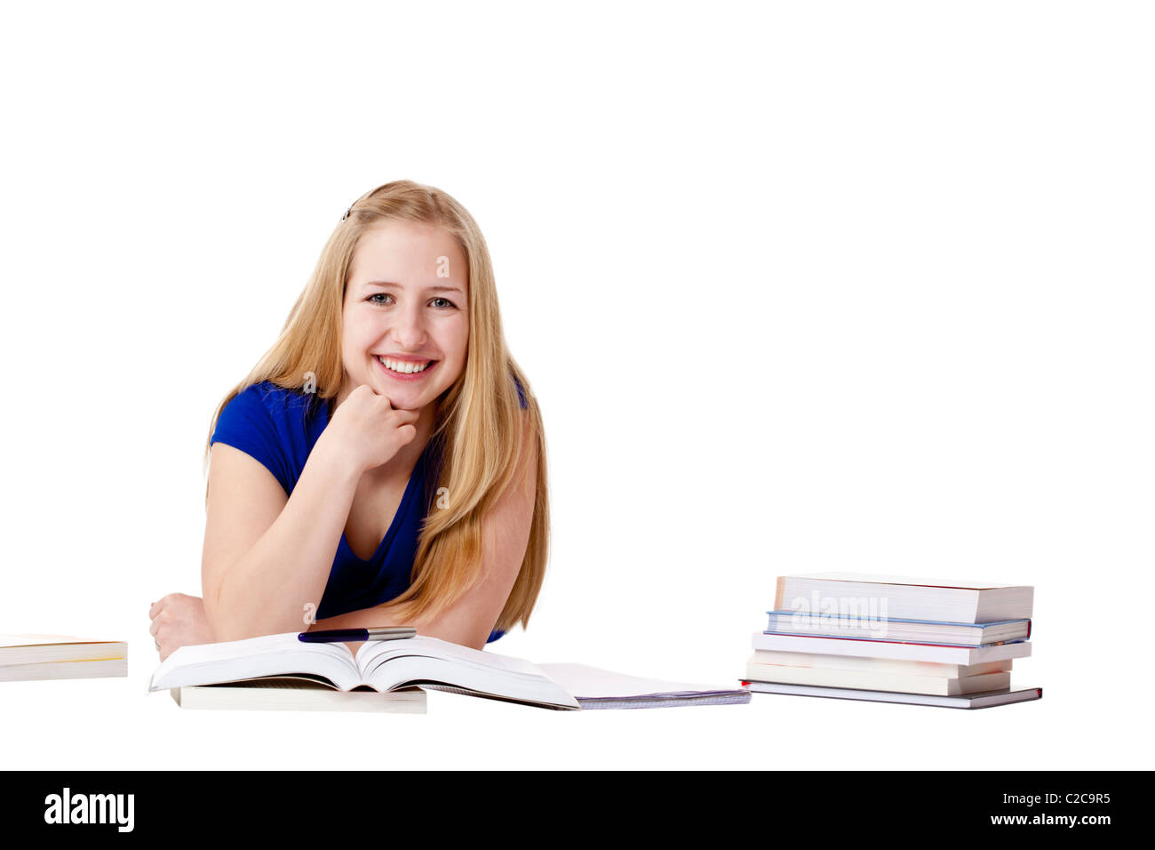 Female student studying Cut Out Stock Images & Pictures - Alamy