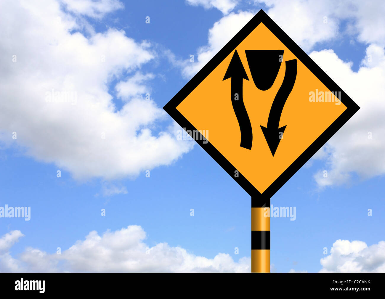 Double curve road traffic sign hi-res stock photography and images - Alamy