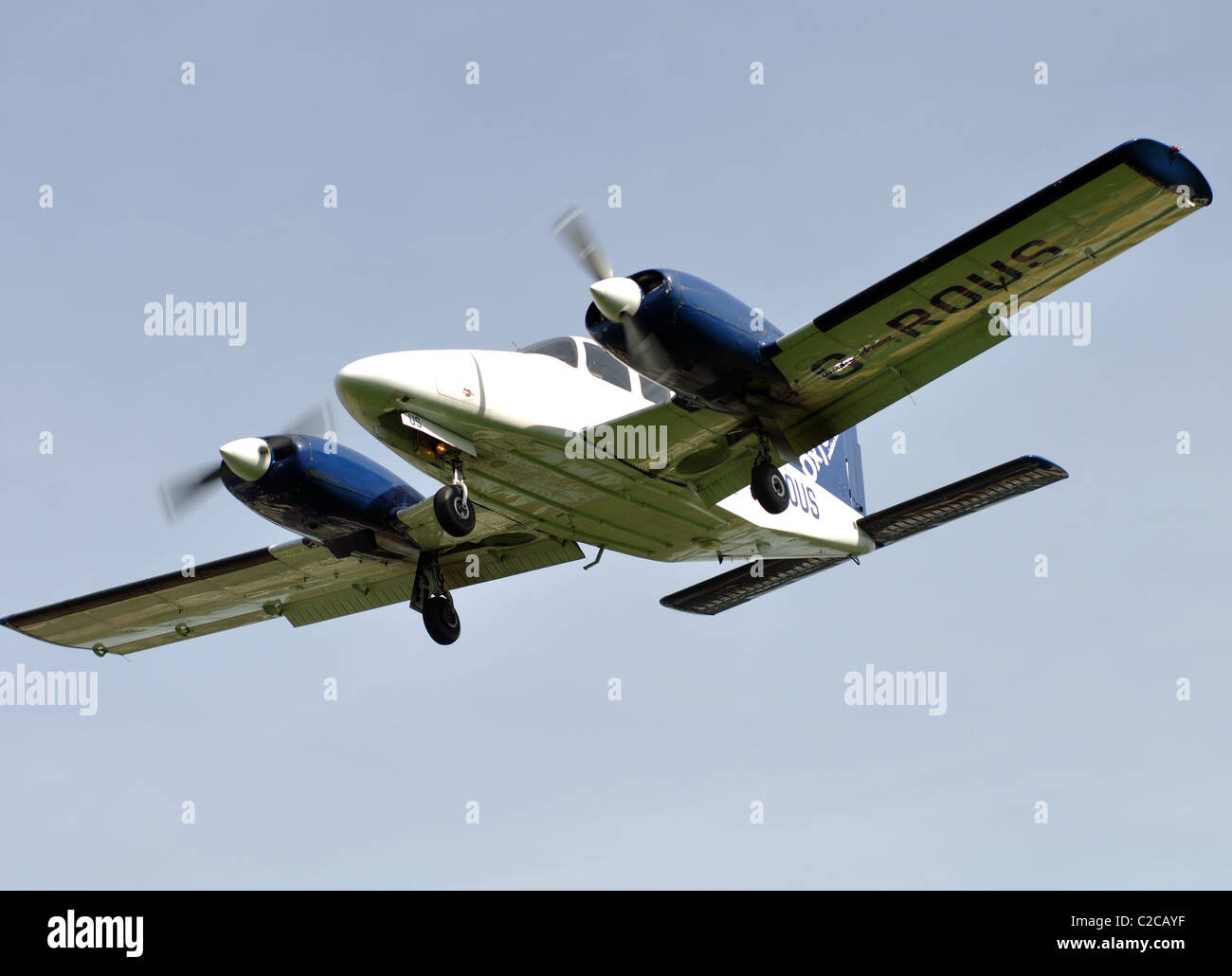 Piper PA34 Seneca approaching Gloucester Airport, UK Stock Photo - Alamy