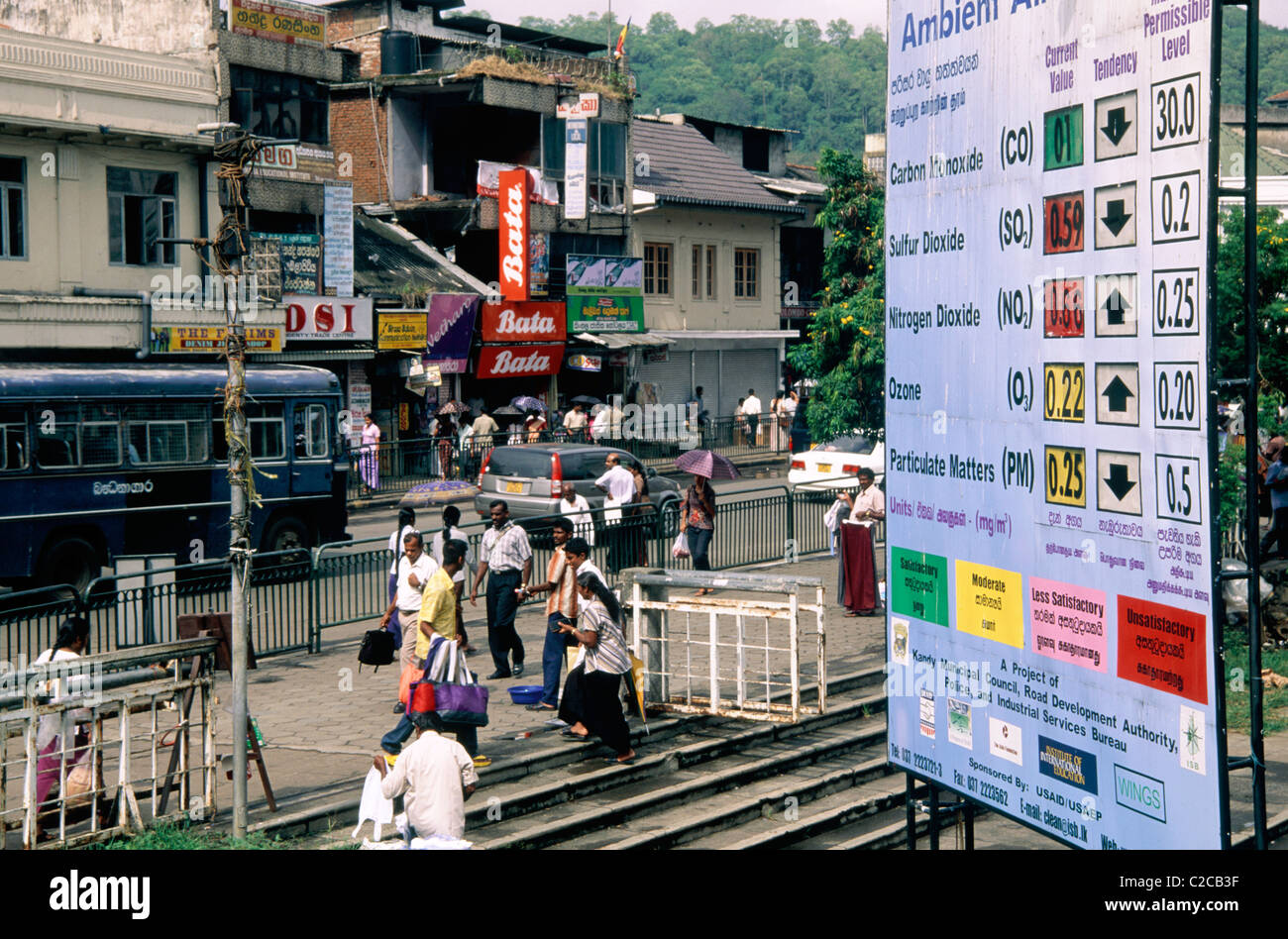Air quality sign, Kandy, Central Province, Sri Lanka Stock Photo - Alamy