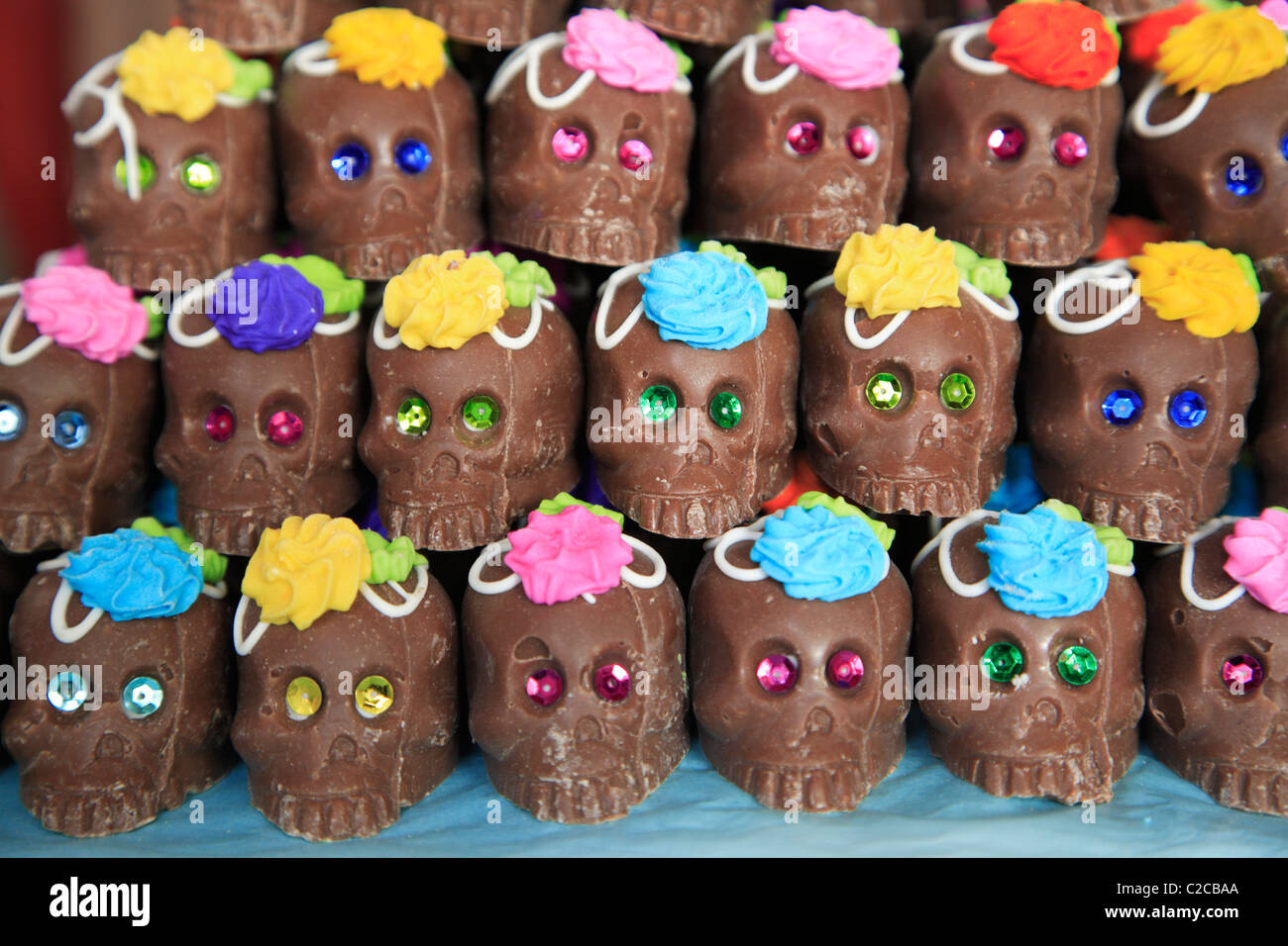 Chocolate candy skulls day dead hi-res stock photography and images - Alamy