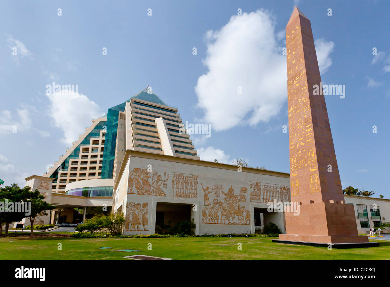 The pyramid shaped Raffles Dubai Hotel in Dubai, UAE Stock Photo - Alamy