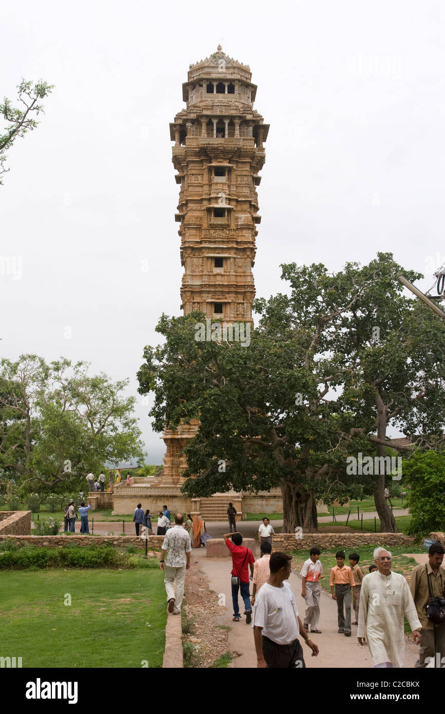 Vijay Stambh, the Victory Tower at Chittorgarh,a 12th century fort in ...