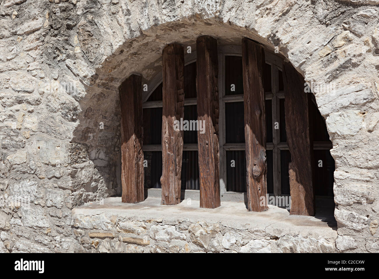 Barred window of the Alamo mission San Antonio Texas USA Stock Photo ...