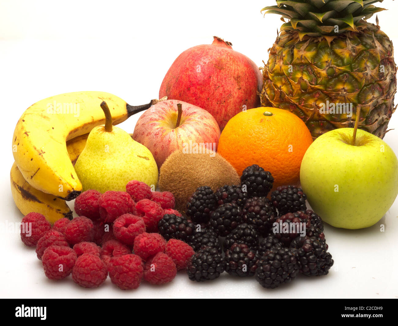Fruits including apple, banana, orange and pear Stock Photo - Alamy