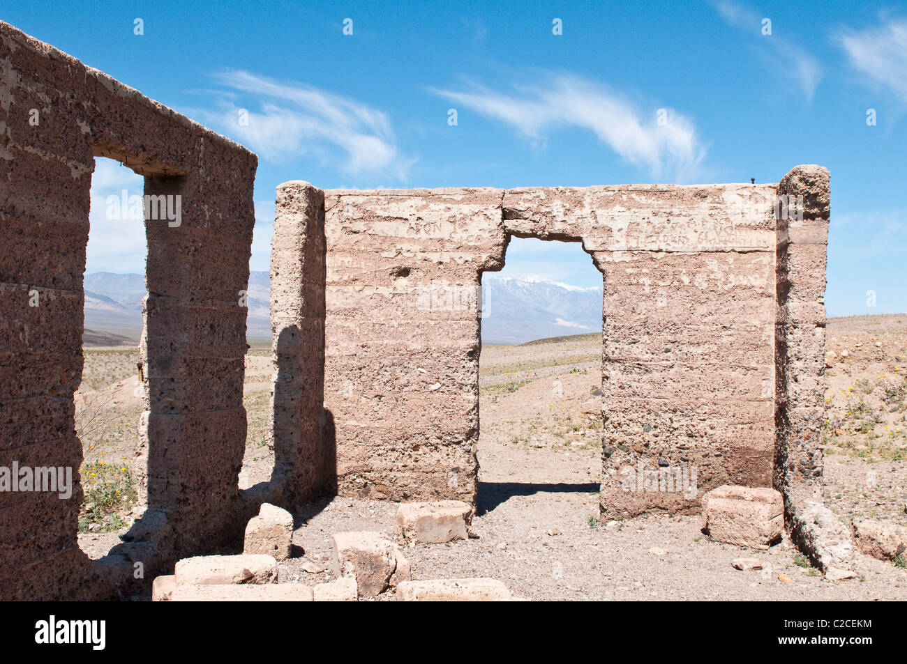 California. Ashford Mill Ruins, Death Valley National Park Stock Photo ...