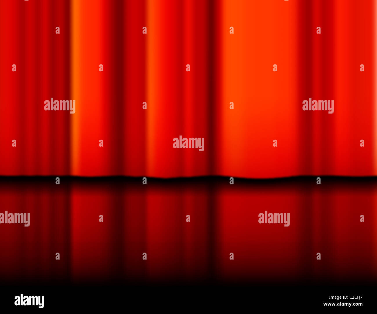 Illustration of a red curtain and reflection Stock Photo - Alamy